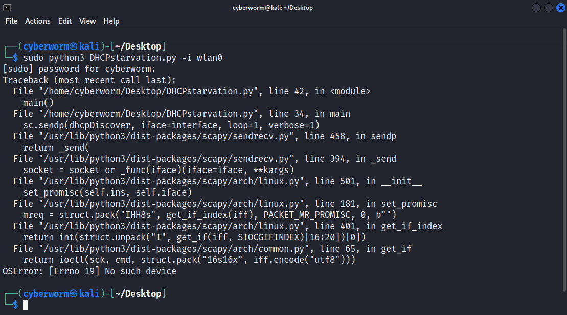 Uygulama 6 | DHCP Starvation - Network DDoS Attack | CyberWorm