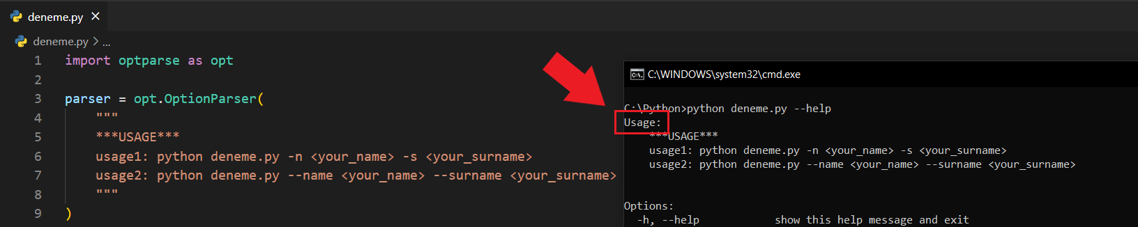 Modüller | optparse | CyberWorm